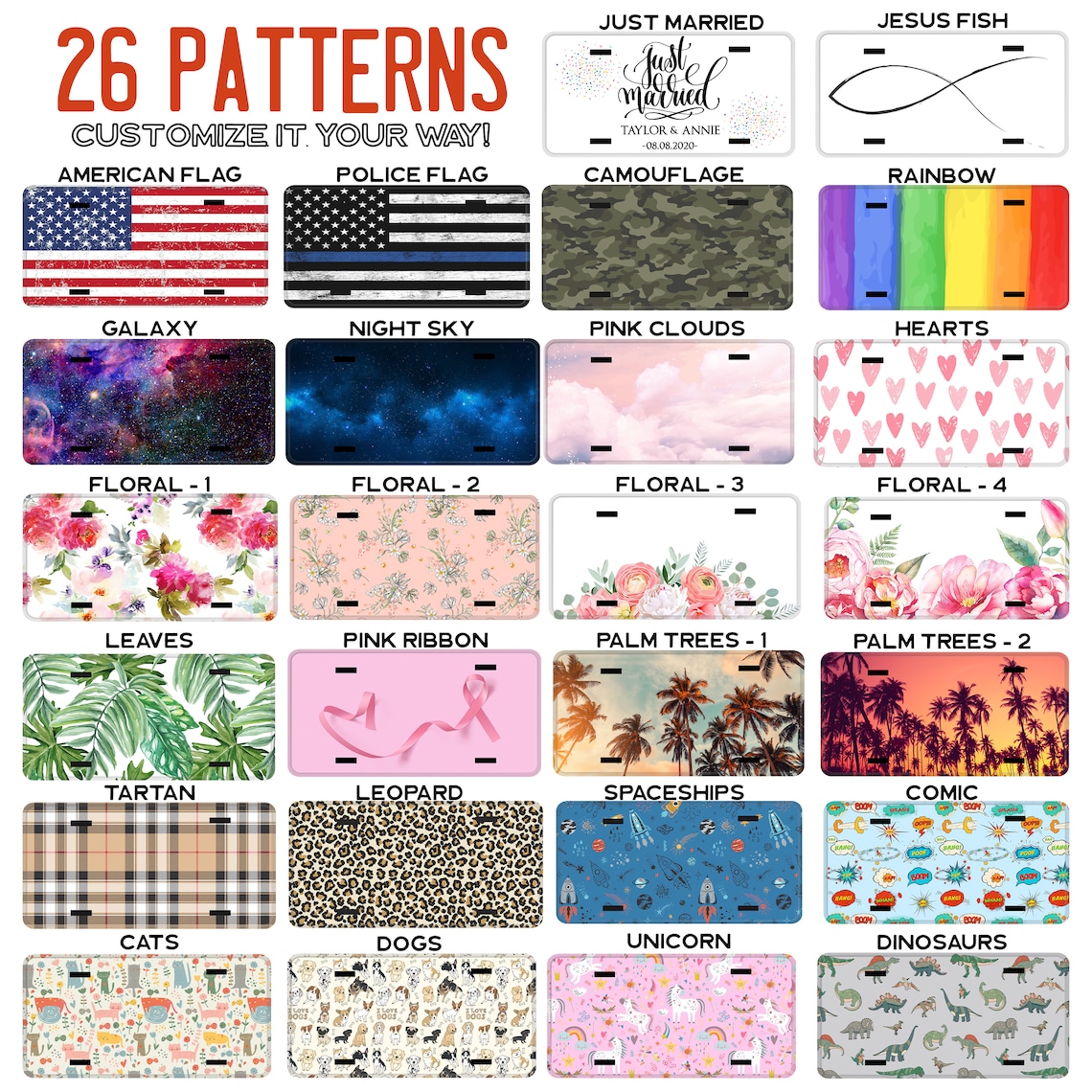 Custom License Plate Custom Car Tags Personalized Plate - Etsy