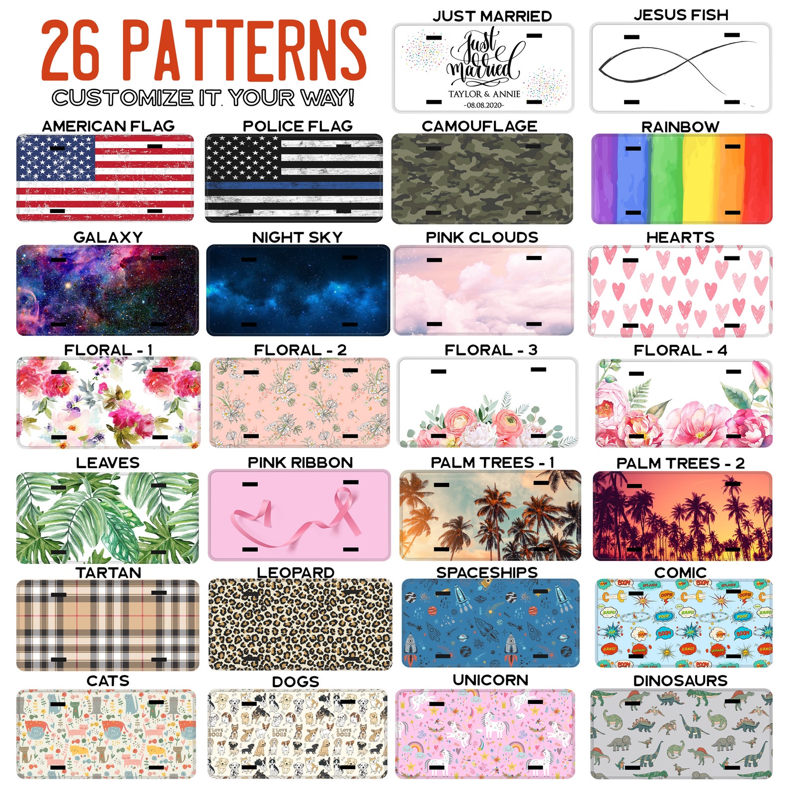 Custom License Plate Custom Car Tags Personalized Plate - Etsy