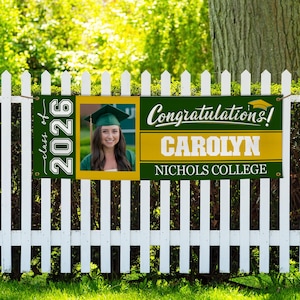 Personalized Graduation Banner W/ Photo, Name & School - 3 Sizes ...