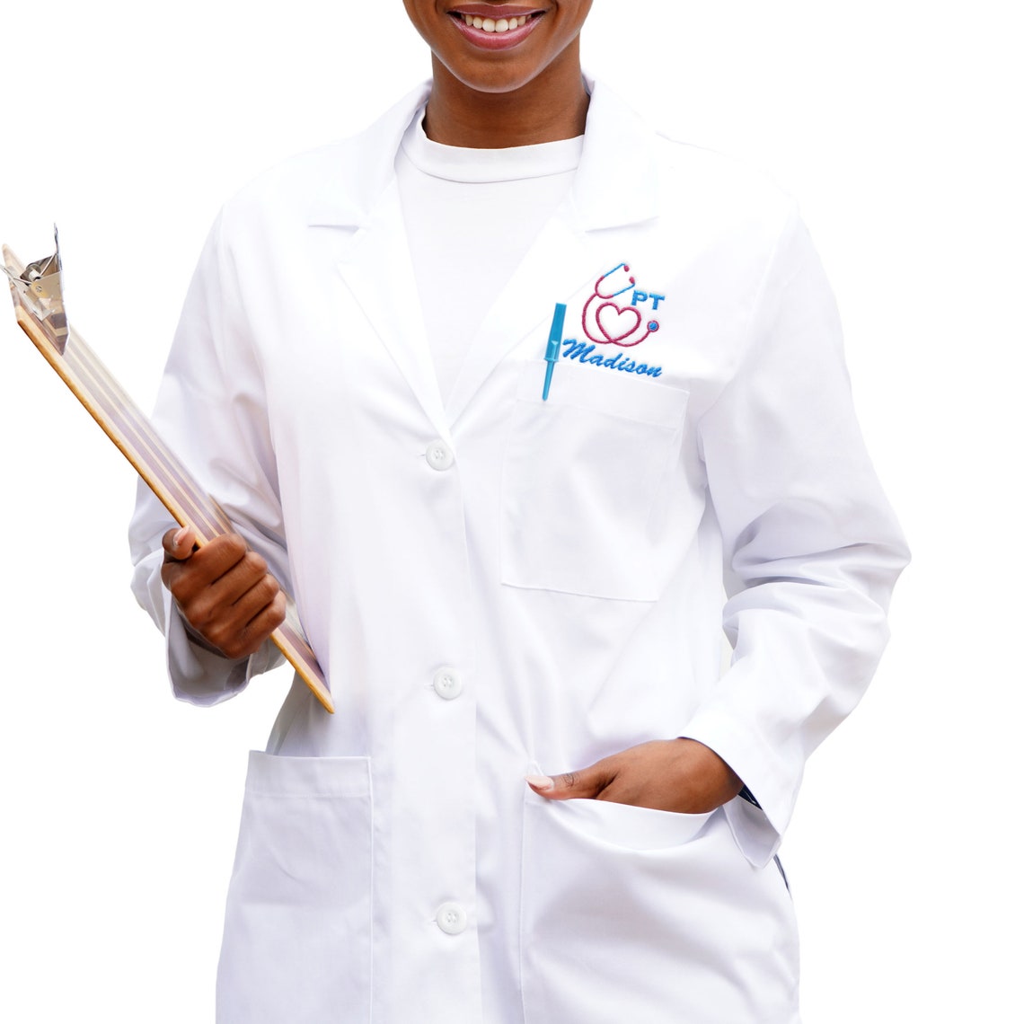 Personalized Embroidered Lab Coat W/ 7 Design Options & Name, Text ...