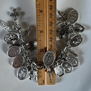 Catholic Armor of God Charm Bracelet: Saints, Medals, Crosses - Etsy