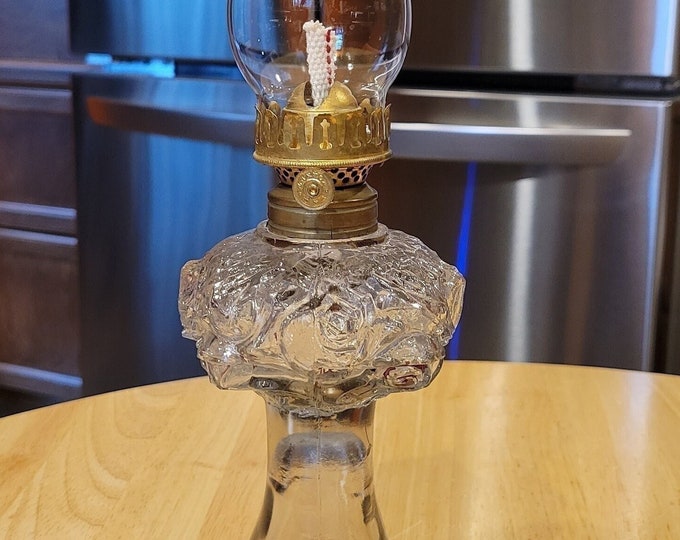 Antique/ Goofus Glass Miniature Oil Lamp/ Plume & Atwood Hornet Burner ...