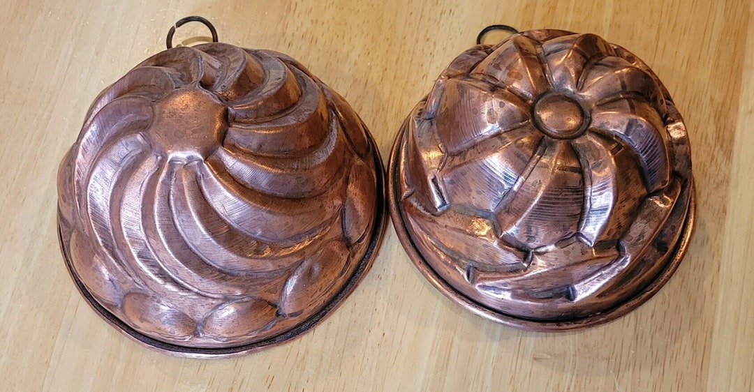 Antique/ Copper Baba Cake Molds/ Heavily Tinned Copper Molds/ Circa ...