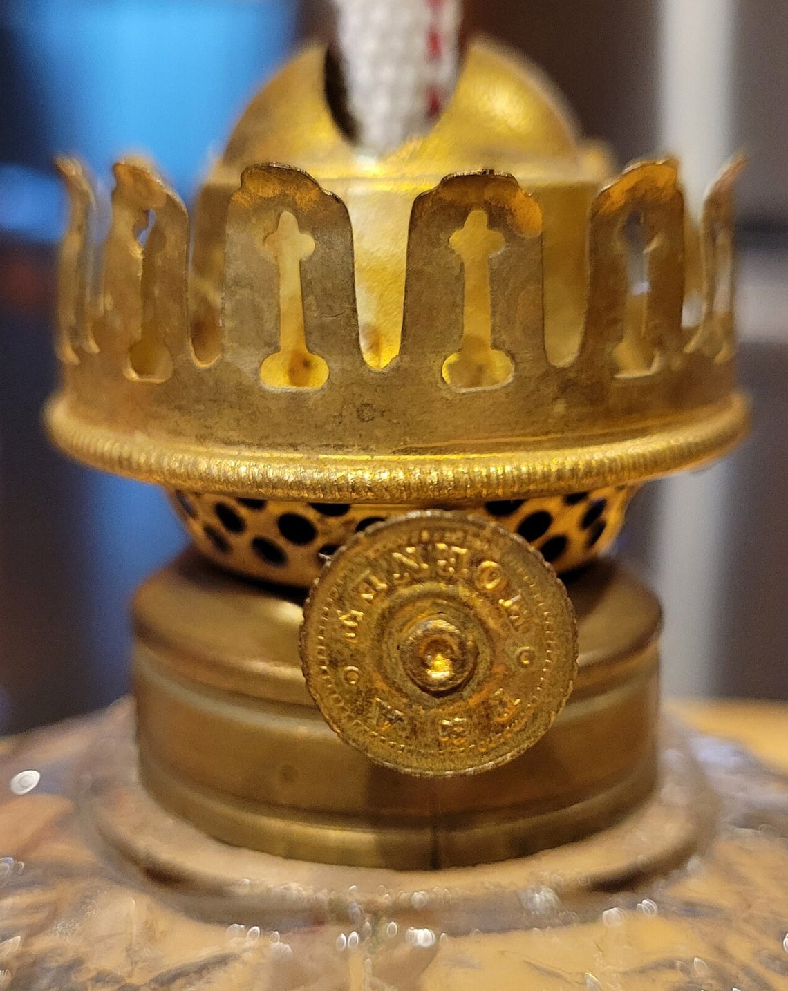 Antique/ Goofus Glass Miniature Oil Lamp/ Plume & Atwood - Etsy