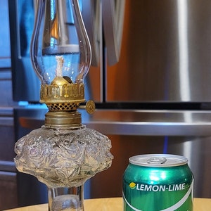 Antique/ Goofus Glass Miniature Oil Lamp/ Plume & Atwood Hornet Burner ...