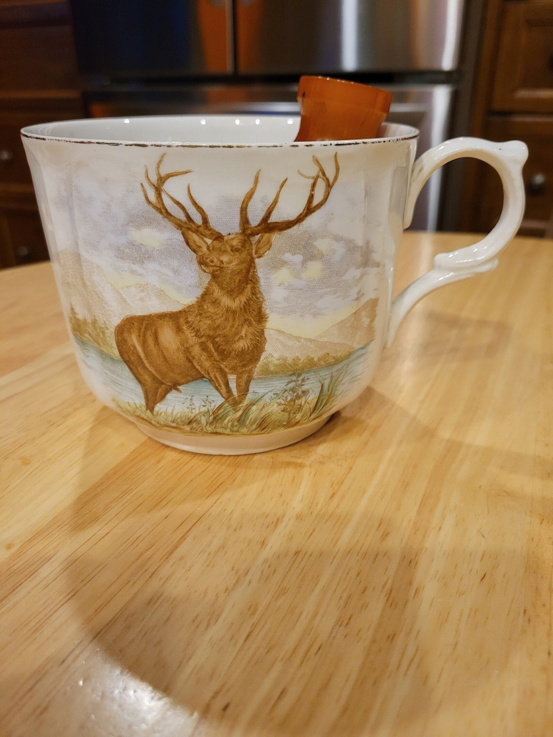 Antique/ Large Mule Deer Hunting Shaving Mug/ Lord Chesterfield Shaving ...