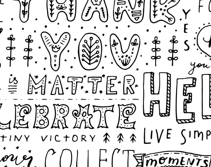 Motivational Doodle Art - Hand-lettered Quote Set - Instant Download - Etsy