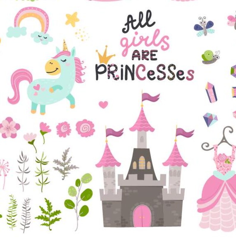 Princess Clipart Set - Magical and Whimsical Princess-themed Svgs ...