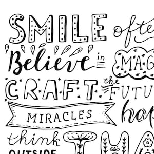 Motivational Doodle Art - Hand-lettered Quote Set - Instant Download - Etsy
