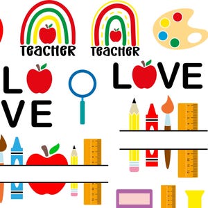 Teacher Appreciation Clipart Set - Fun and Colorful School-themed Svgs ...