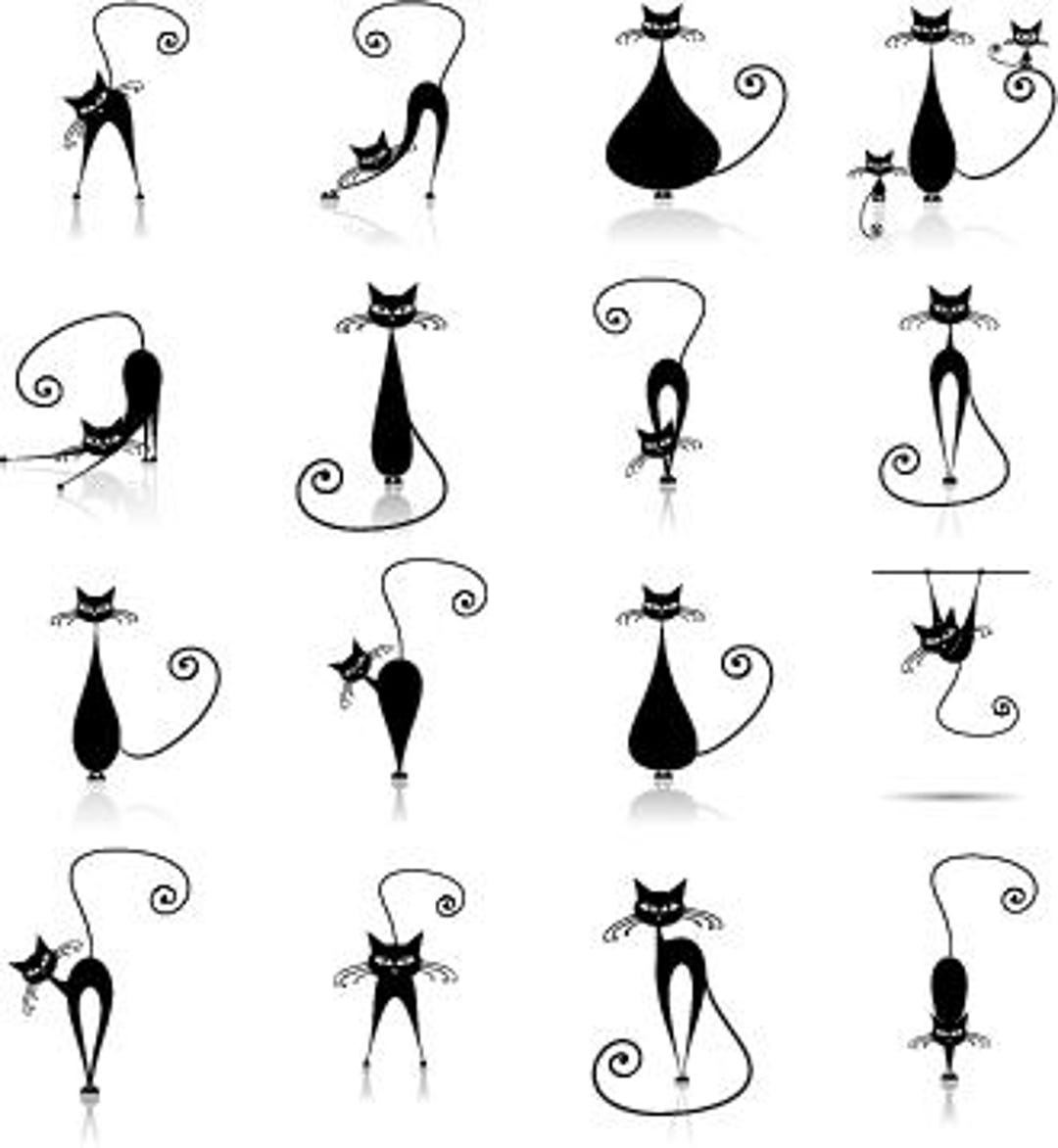 Spooky Cat Silhouettes - Halloween Cat Clipart Set - Instant Download ...