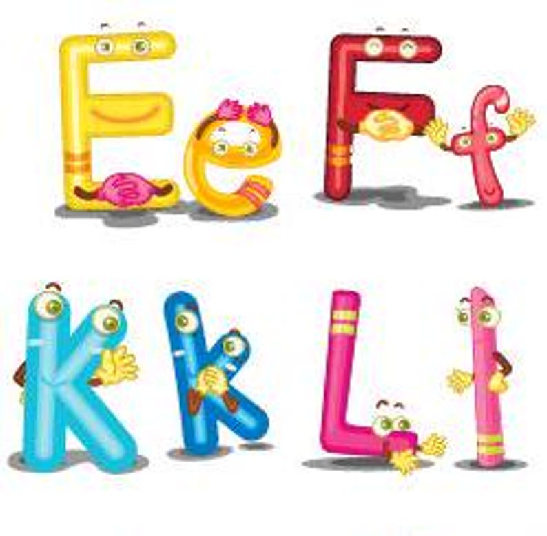 Alphabet Clipart Set - Fun and Playful Cartoon Letters - SVG File ...
