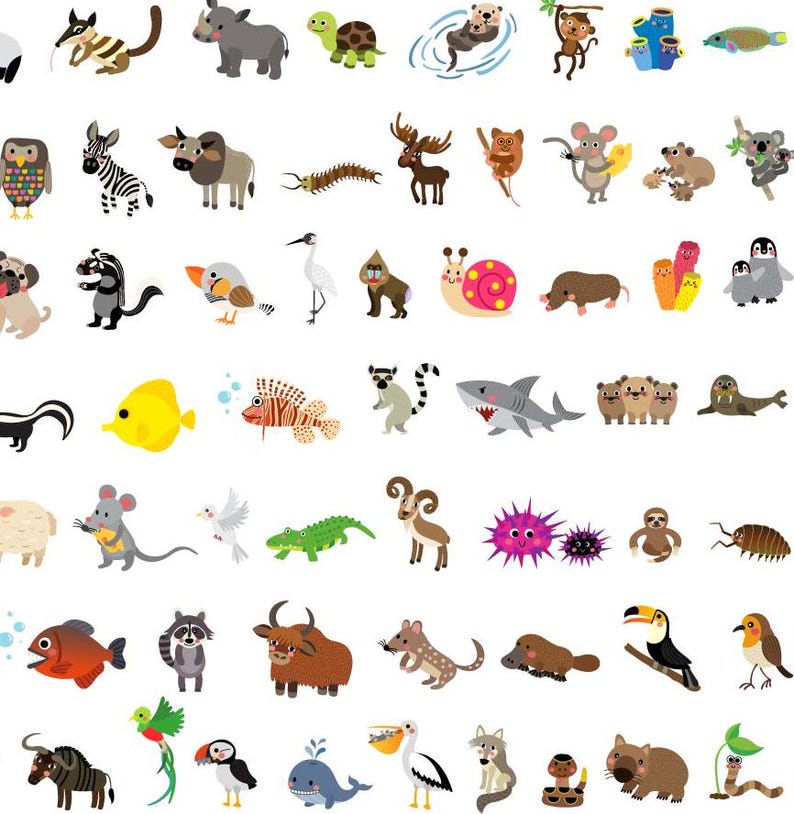 Animal Clip Art Set - Etsy