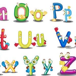 Alphabet Clipart Set - Fun and Playful Cartoon Letters - SVG File ...