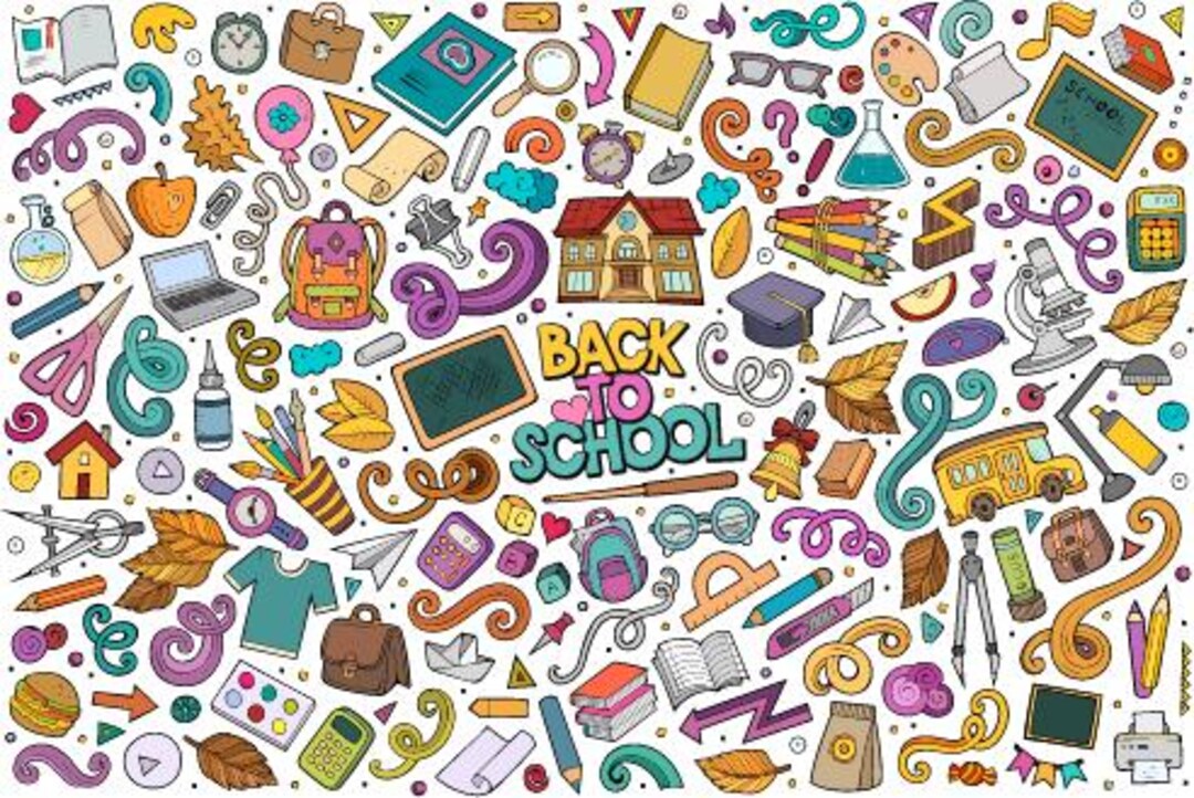 Colorful Back to School Clipart Set - Fun and Educational Svgs ...