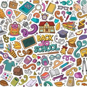 Colorful Back to School Clipart Set - Fun and Educational Svgs ...