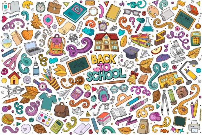 Colorful Back to School Clipart Set - Fun and Educational Svgs ...