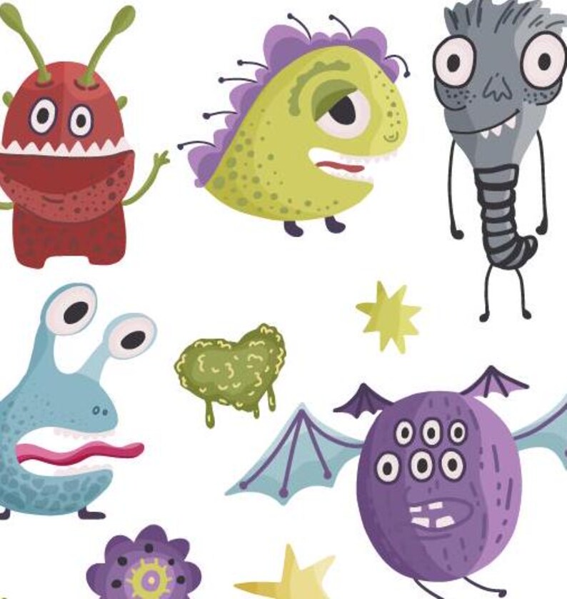 Monster Clipart Set Fun and Quirky Monster Svgs Instant Download - Etsy