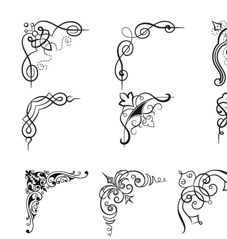 Ornamental Clipart Set - Elegant Corners, Dividers, and Flourishes ...
