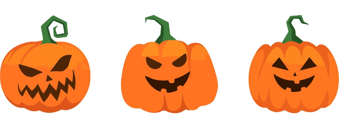 Jack-o’-lantern Clipart Set - Spooky & Fun Pumpkin Faces - Instant ...