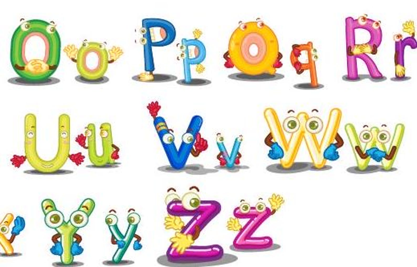 Alphabet Clipart Set - Fun and Playful Cartoon Letters - SVG File ...