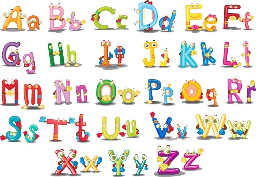 Alphabet Clipart Set - Fun and Playful Cartoon Letters - SVG File ...