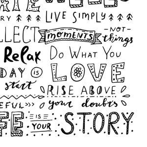 Motivational Doodle Art - Hand-lettered Quote Set - Instant Download - Etsy