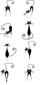 Spooky Cat Silhouettes - Halloween Cat Clipart Set - Instant Download ...