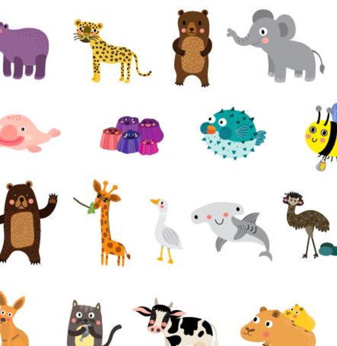 Animal Clip Art Set - Etsy