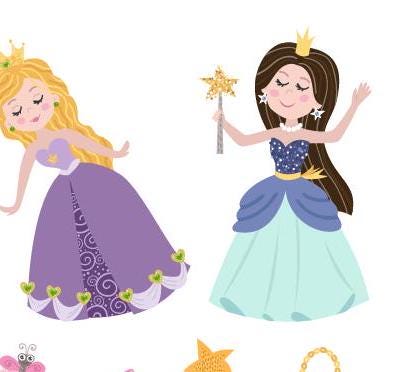 Princess Clipart Set - Magical and Whimsical Princess-themed Svgs ...