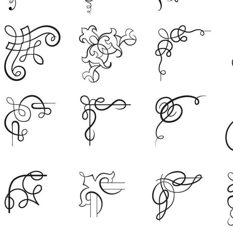 Ornamental Clipart Set - Elegant Corners, Dividers, and Flourishes ...