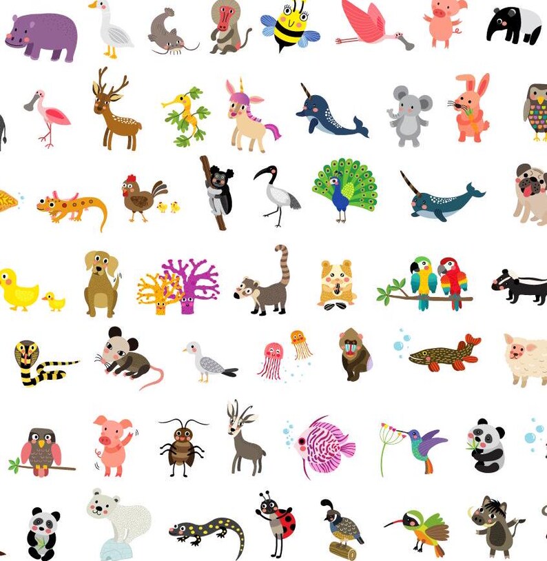 Animal Clip Art Set - Etsy