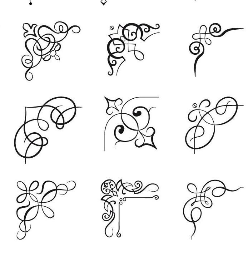 Ornamental Clipart Set - Elegant Corners, Dividers, and Flourishes ...