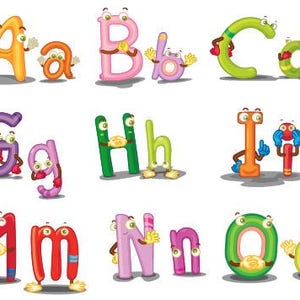 Alphabet Clipart Set - Fun and Playful Cartoon Letters - SVG File ...
