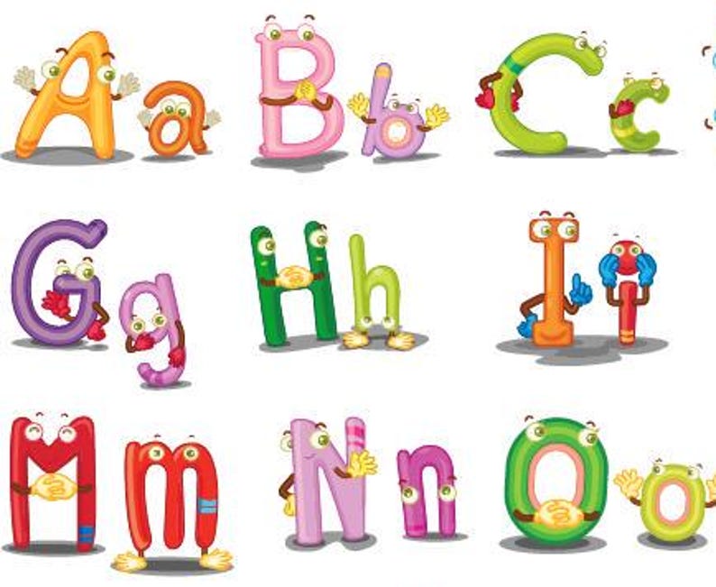 Alphabet Clipart Set - Fun and Playful Cartoon Letters - SVG File ...
