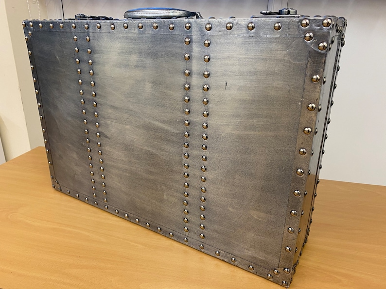 A Large Aluminium, Riveted Designed Suitcase - Etsy