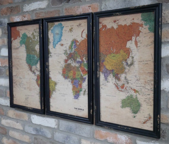 Trio World Map | Etsy