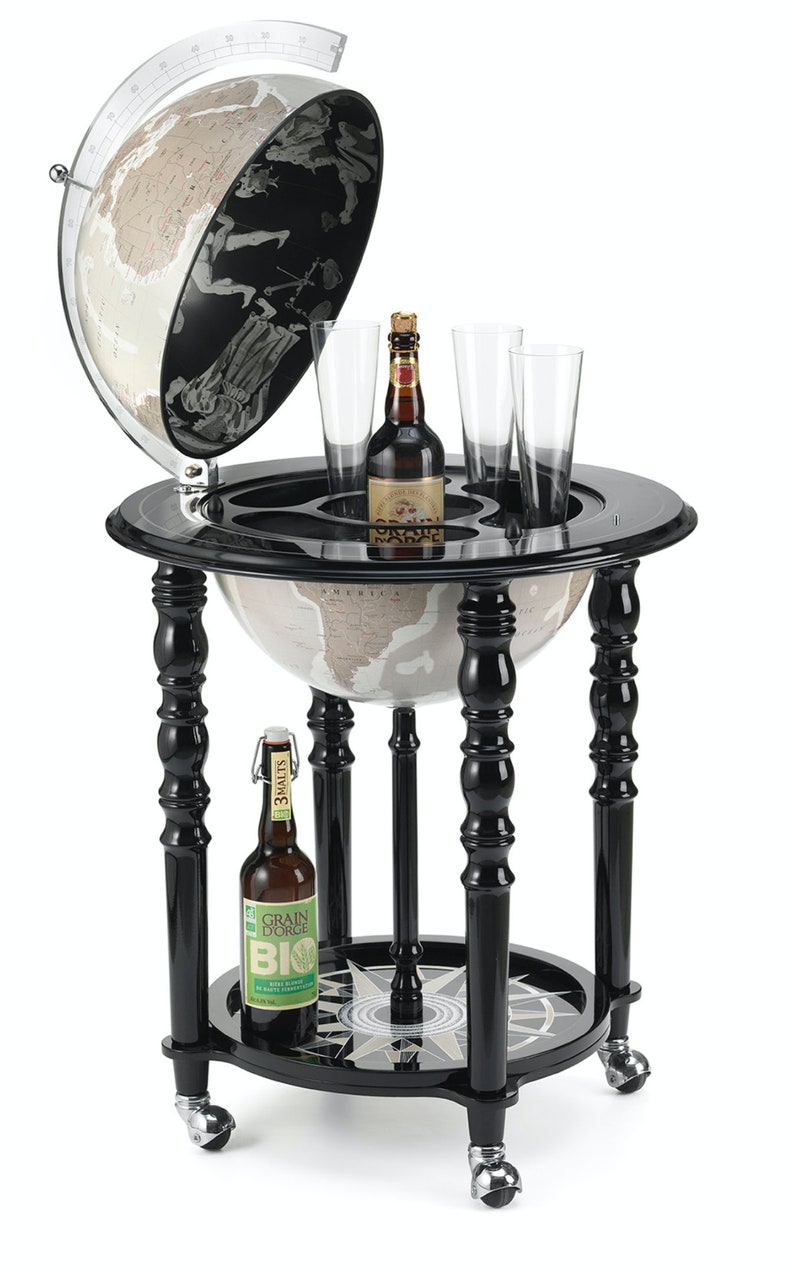 Limited Edition Floor Standing World Globe Bar- Black - Etsy