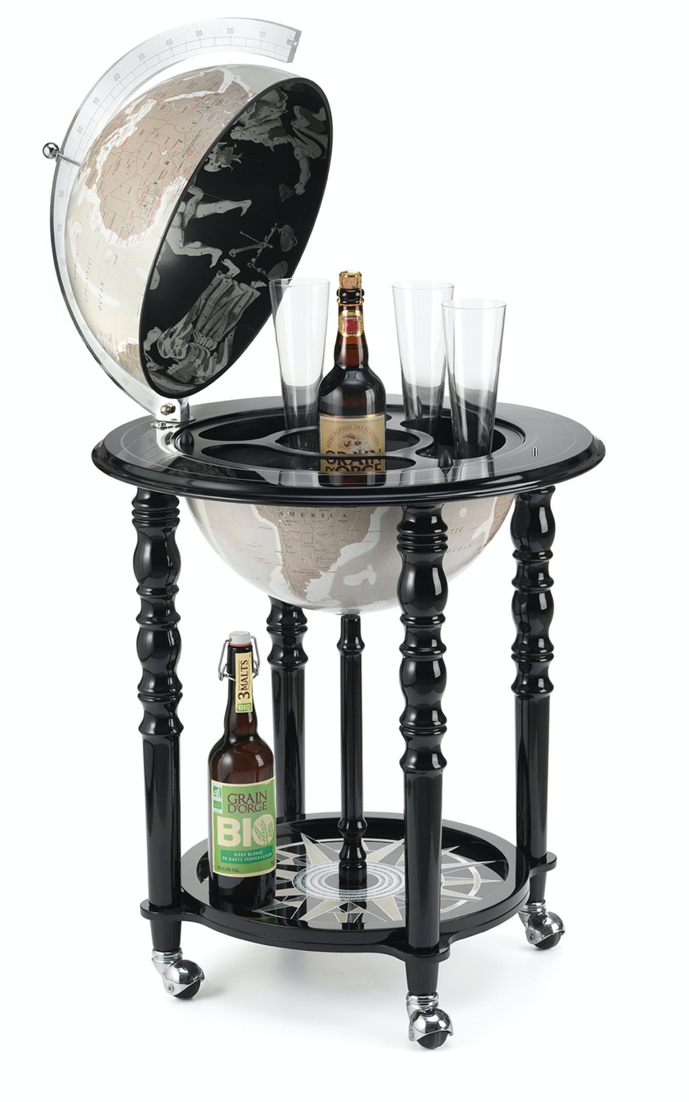 Limited Edition Floor Standing World Globe Bar- Black - Etsy