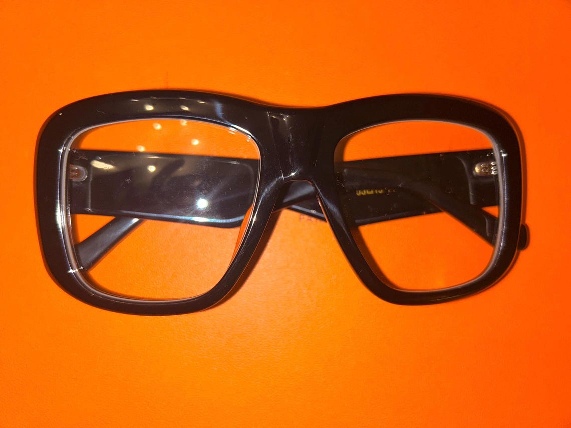 Oversized Retro Lensless Eye Glasses Large Funky Frame - Italian ...