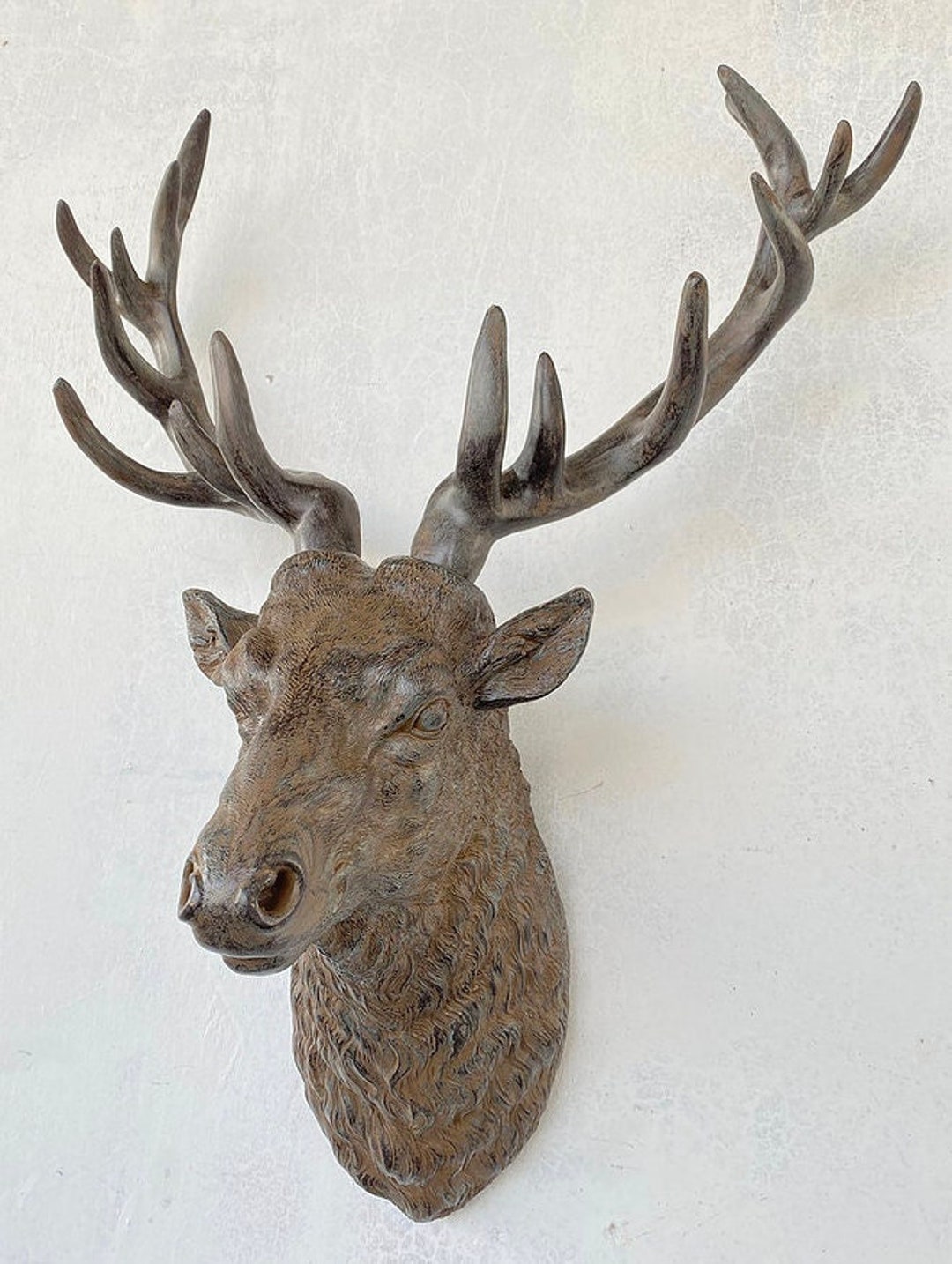 Grande Bronze Deer Head - Etsy