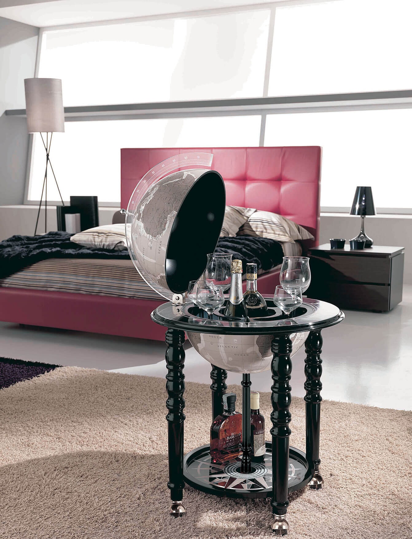 Limited Edition Floor Standing World Globe Bar- Black - Etsy