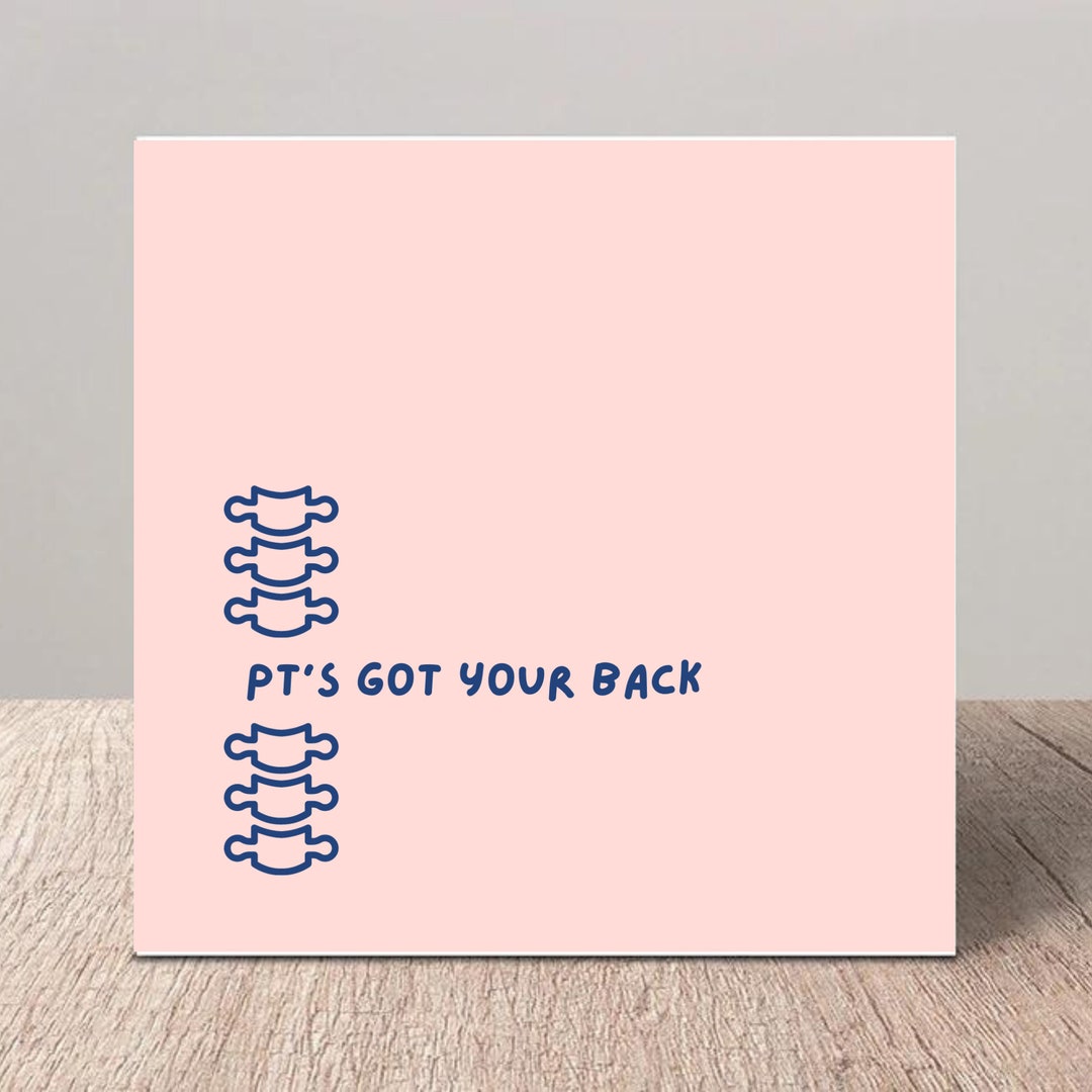 Pt's Got Your Back Physical Therapy Digital Downloadable Card PT Puns ...