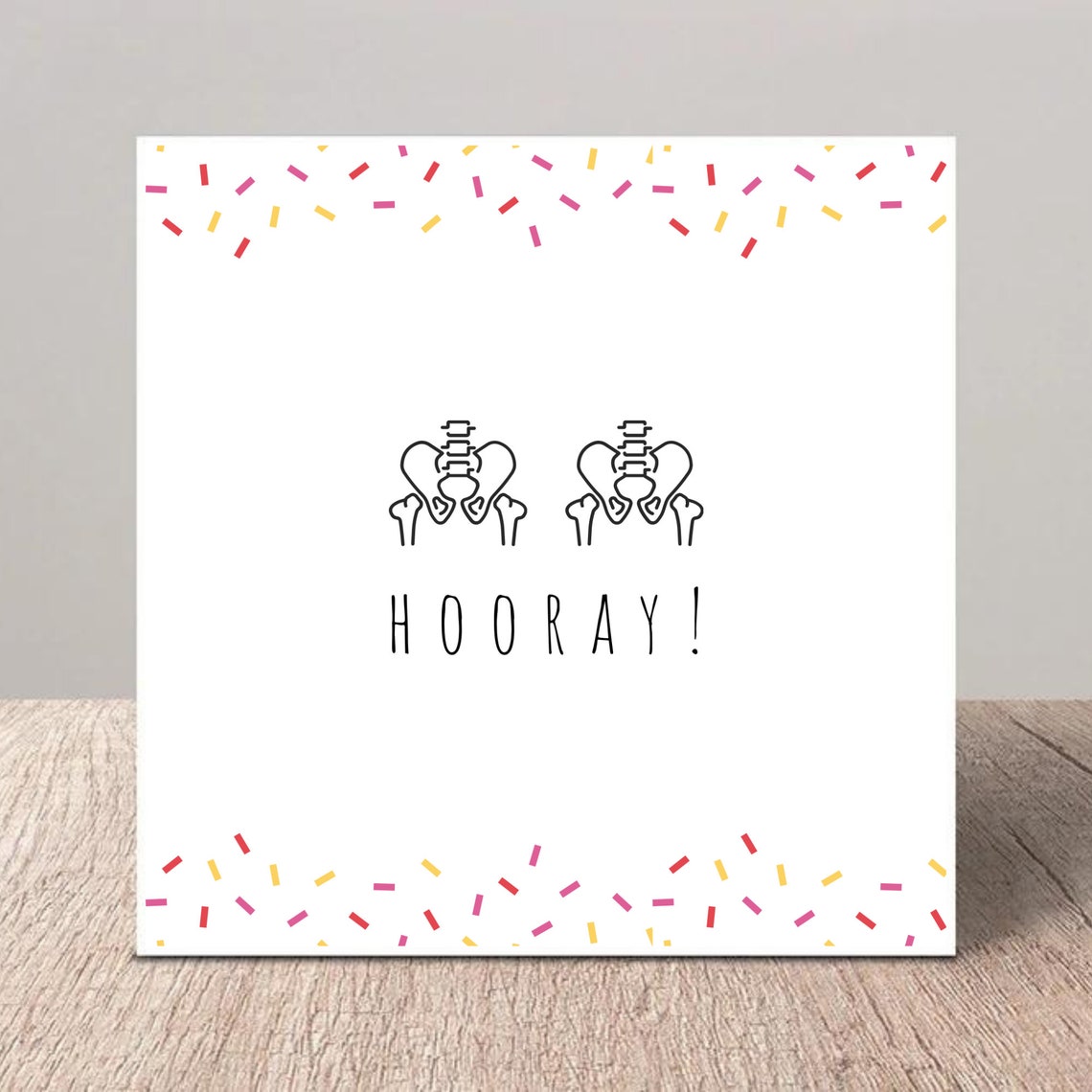 Hip Hip Hooray Congratulations Greeting Card Downloadable | Etsy
