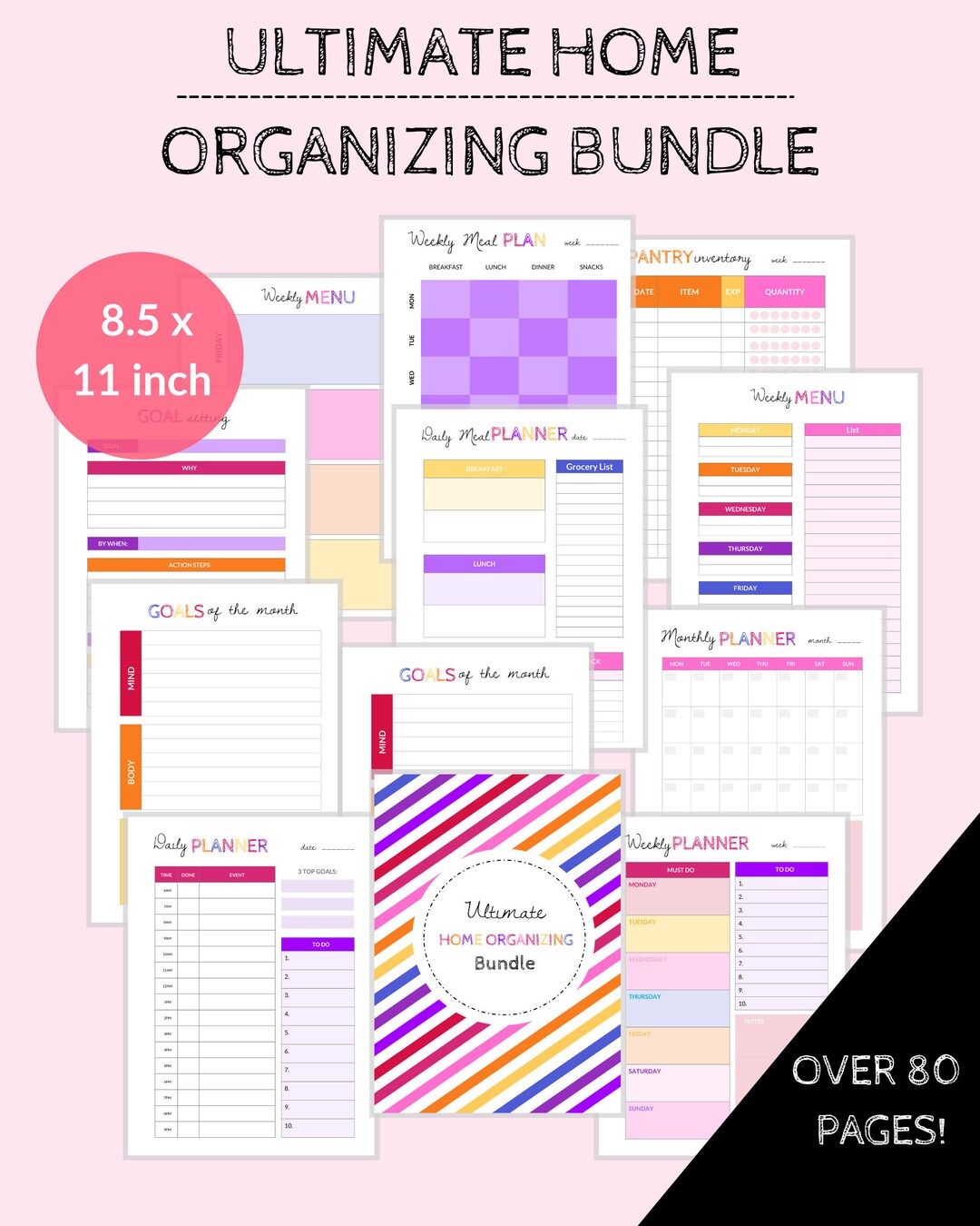 Home Management Binder, Planner Printables, Home Organization Bundle ...