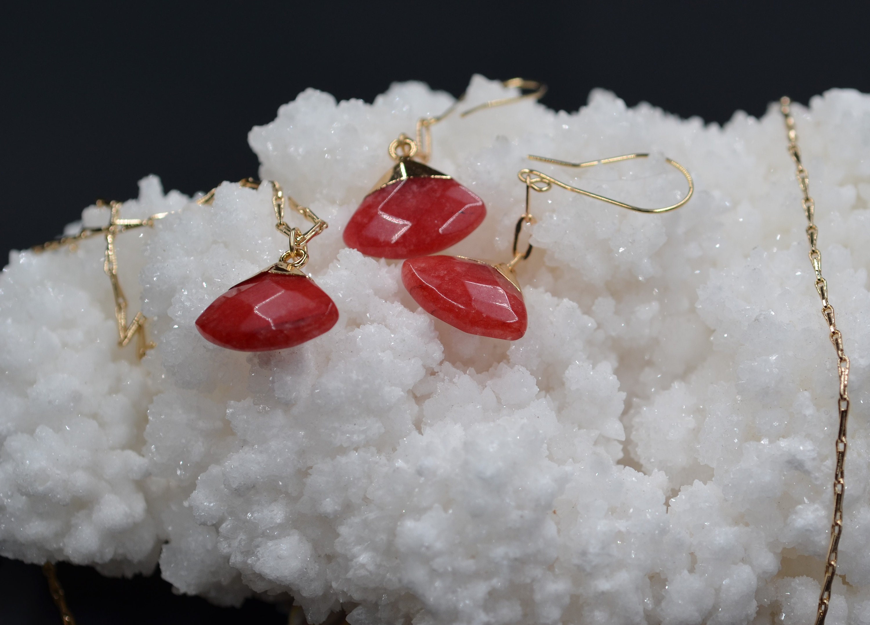 Watermelon Jade Strawberry Jade Red Jade Necklace - Etsy