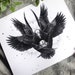 Celestial Raven Bird Wings Illustration Art Painting Print, Astrology ...