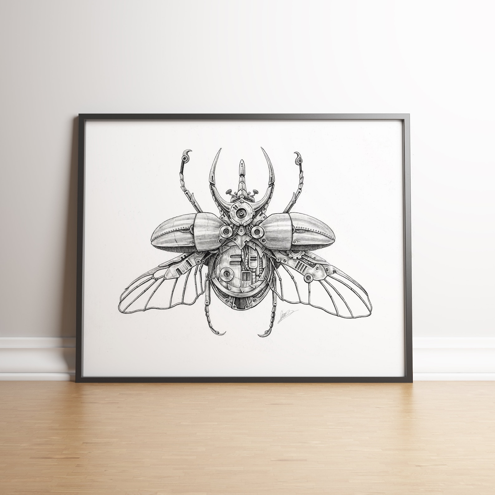 Steampunk Insect Beetle Digital Art Print Atlas Beetle Art - Etsy Israel