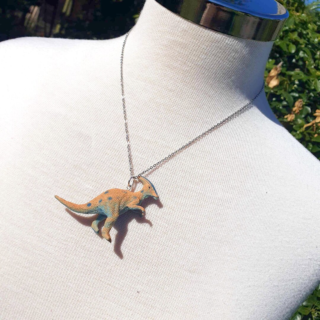 Parasaurolophus Parasaur Dinosaur Necklace, Upcycled Eco Friendly ...