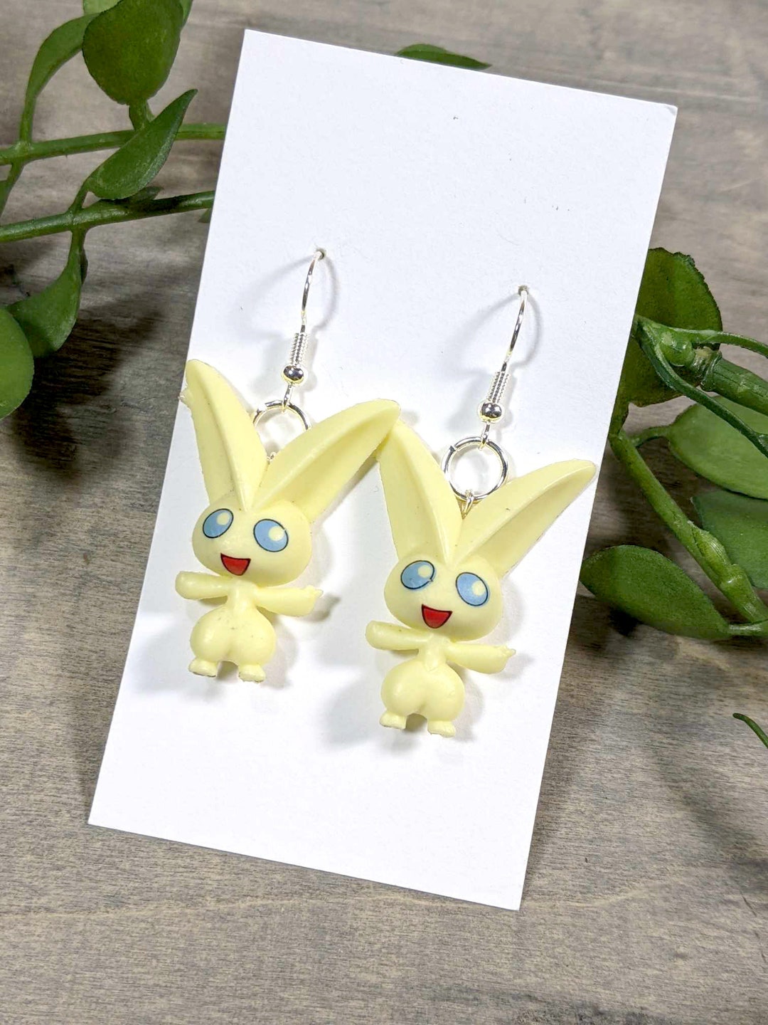 Victini Mythical Pokemon Upcycled Earrings, Upcycled Eco Friendly ...